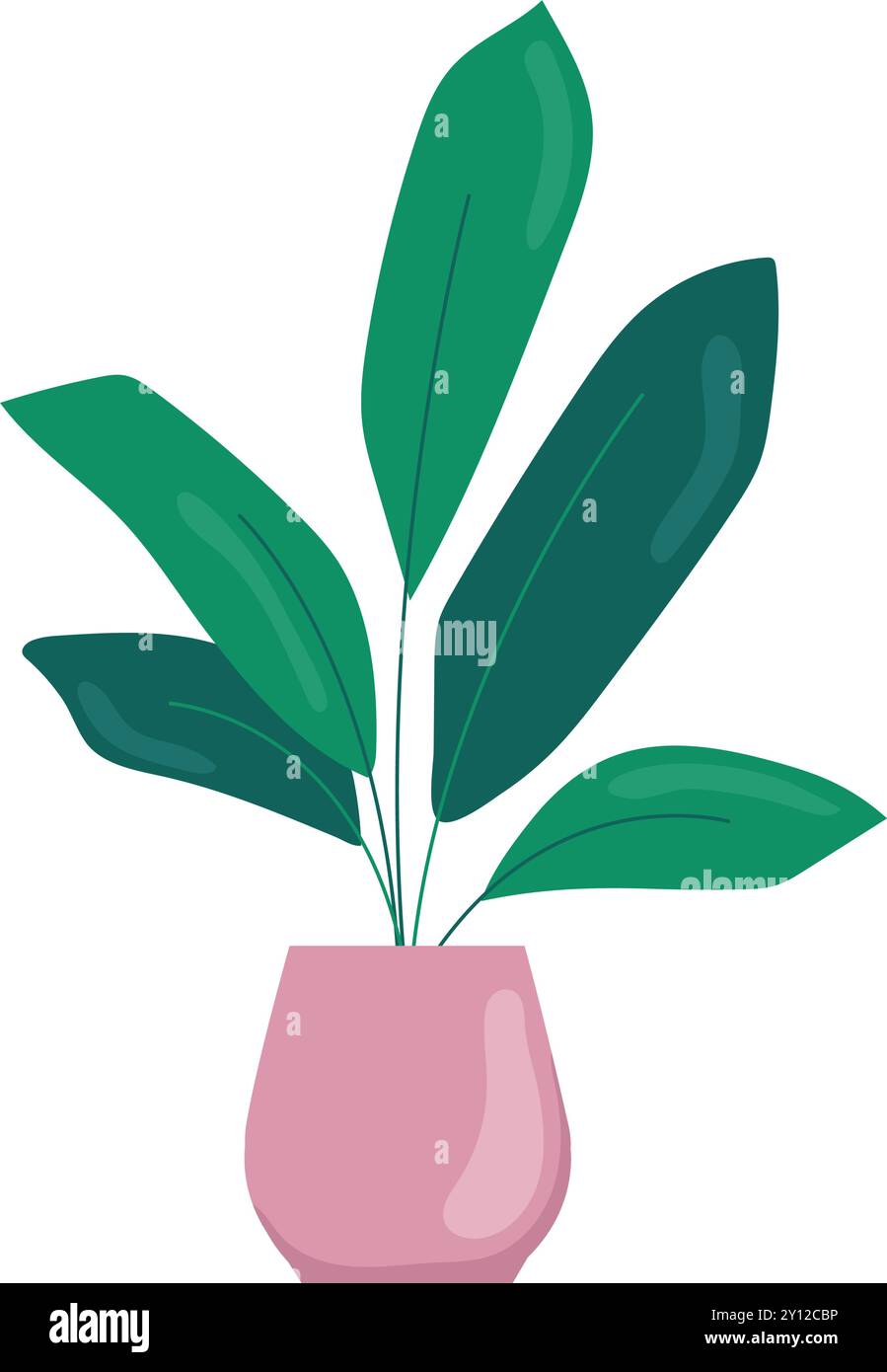 Green potted plant in simple cartoon style Vector Stock Vector Image ...