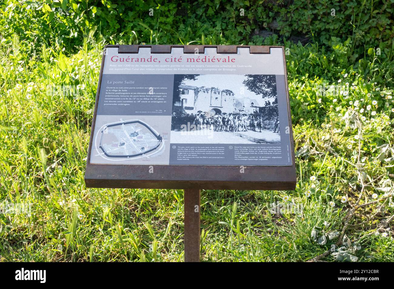Historical map of Guérande in Brittany - France Stock Photo - Alamy