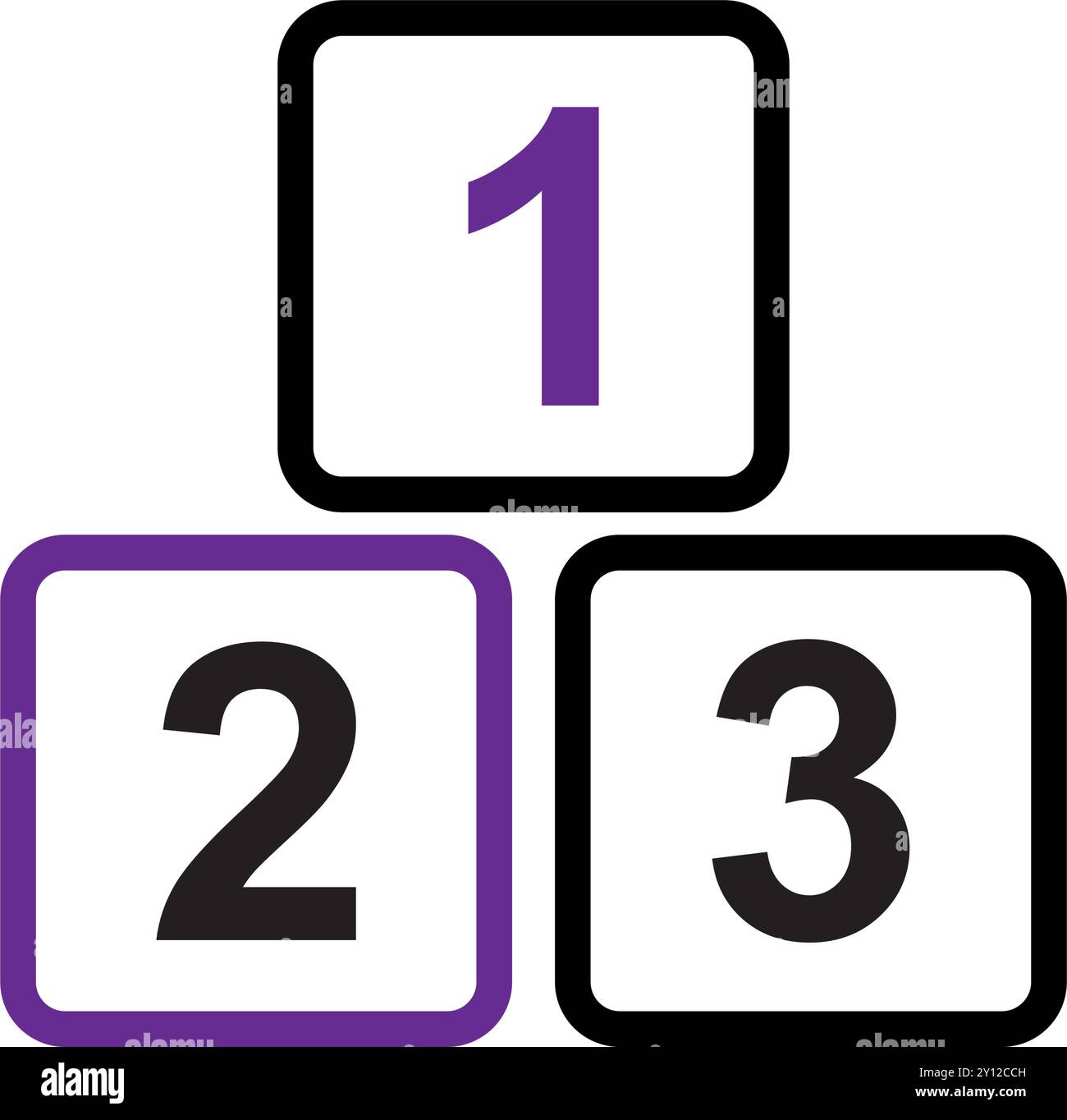 Number blocks icon with purple and black colors Vector Stock Vector ...