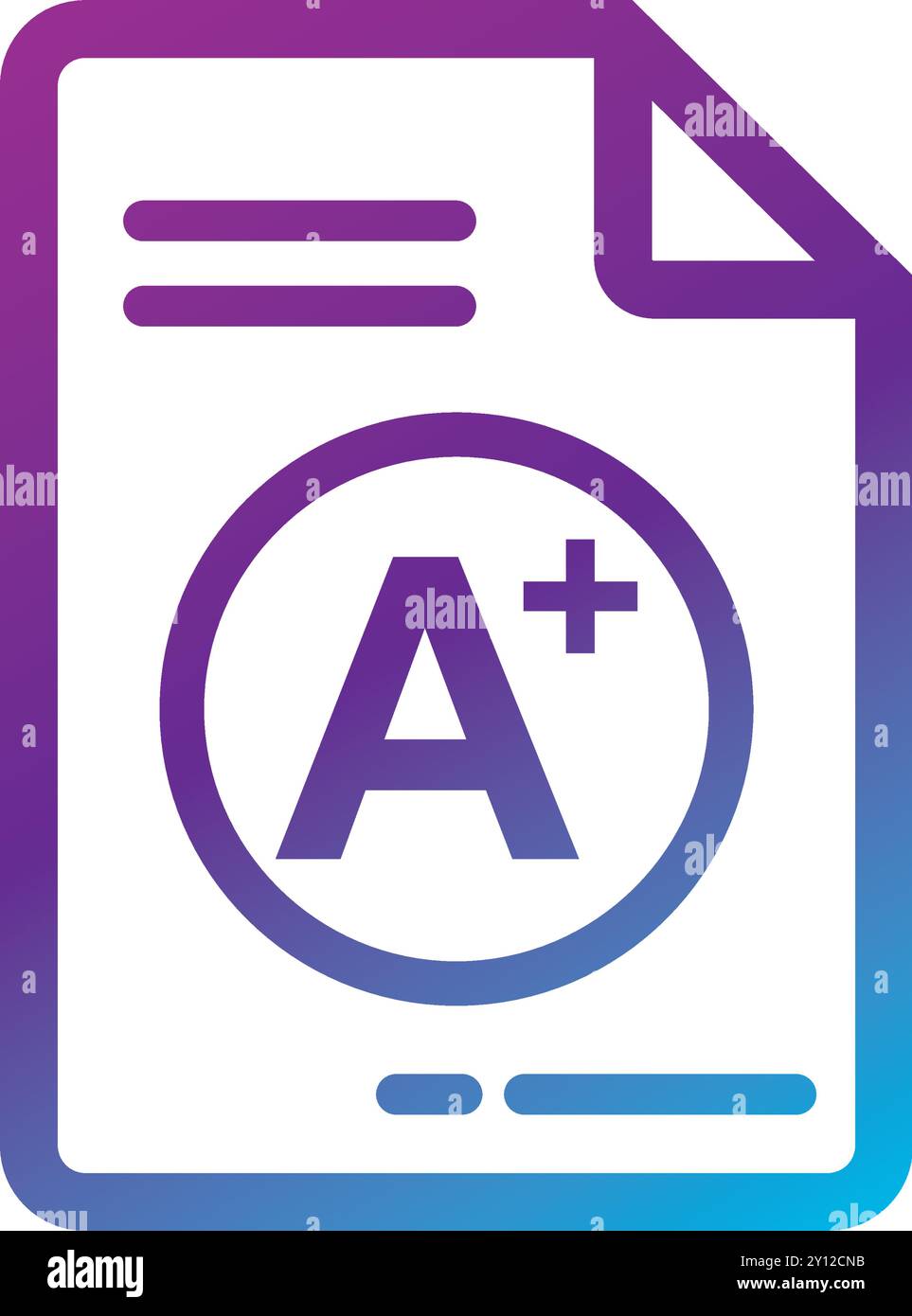 Gradient A plus grade icon in purple and blue tones Vector Stock Vector ...
