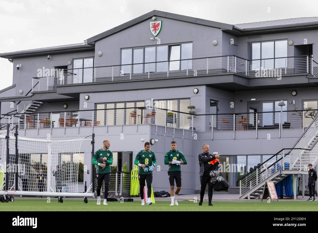 PONTYCLUN, UK. 04th Sep, 2024. Wales' Goalkeeping Coach Martyn ...