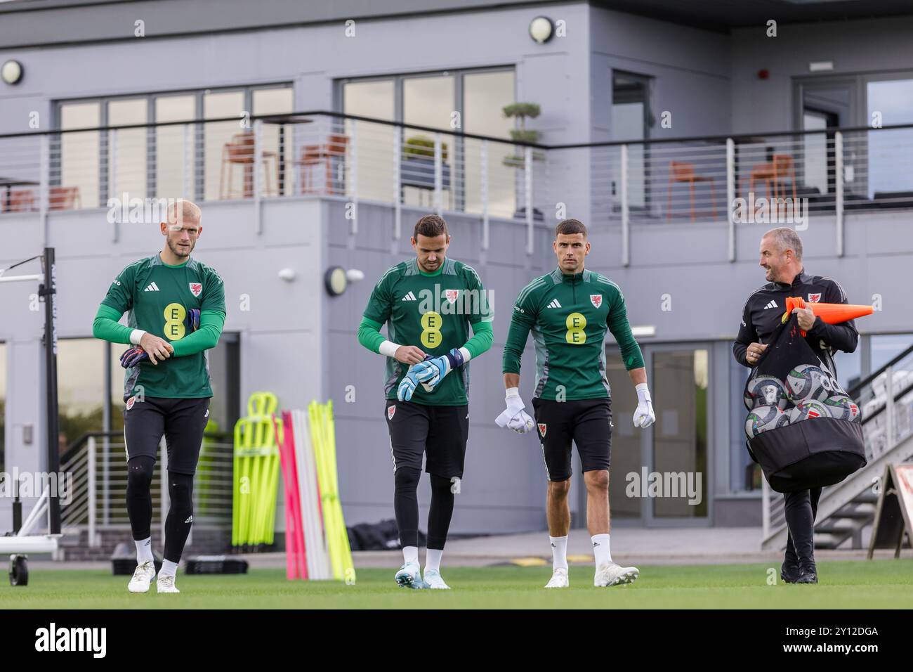 PONTYCLUN, UK. 04th Sep, 2024. Wales' Goalkeeping Coach Martyn ...