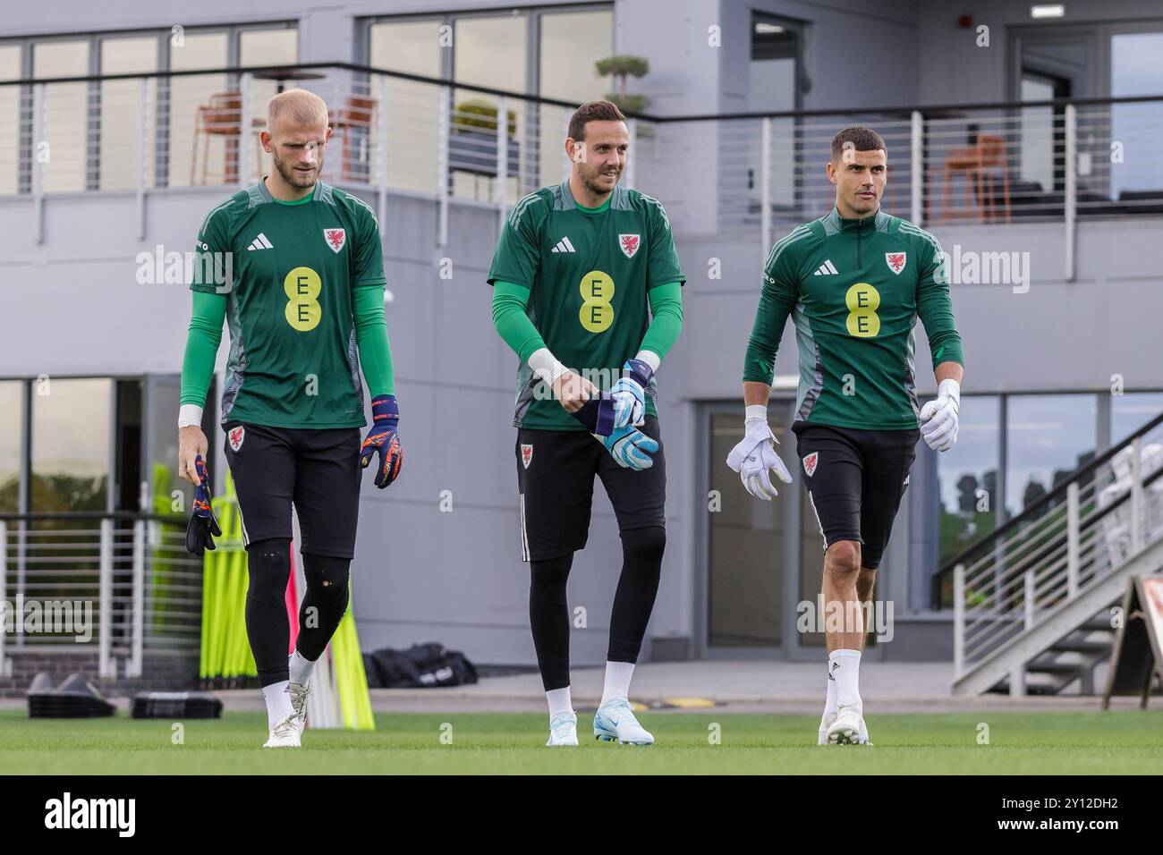 PONTYCLUN, UK. 04th Sep, 2024. Wales' Goalkeeping Coach Martyn ...