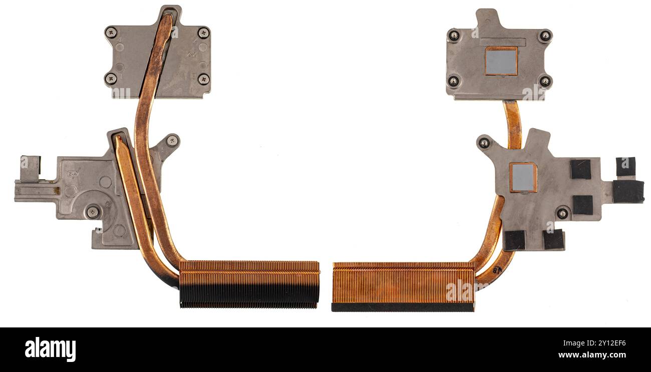 notebook heatsink, cooling system, insulated on white background Stock ...