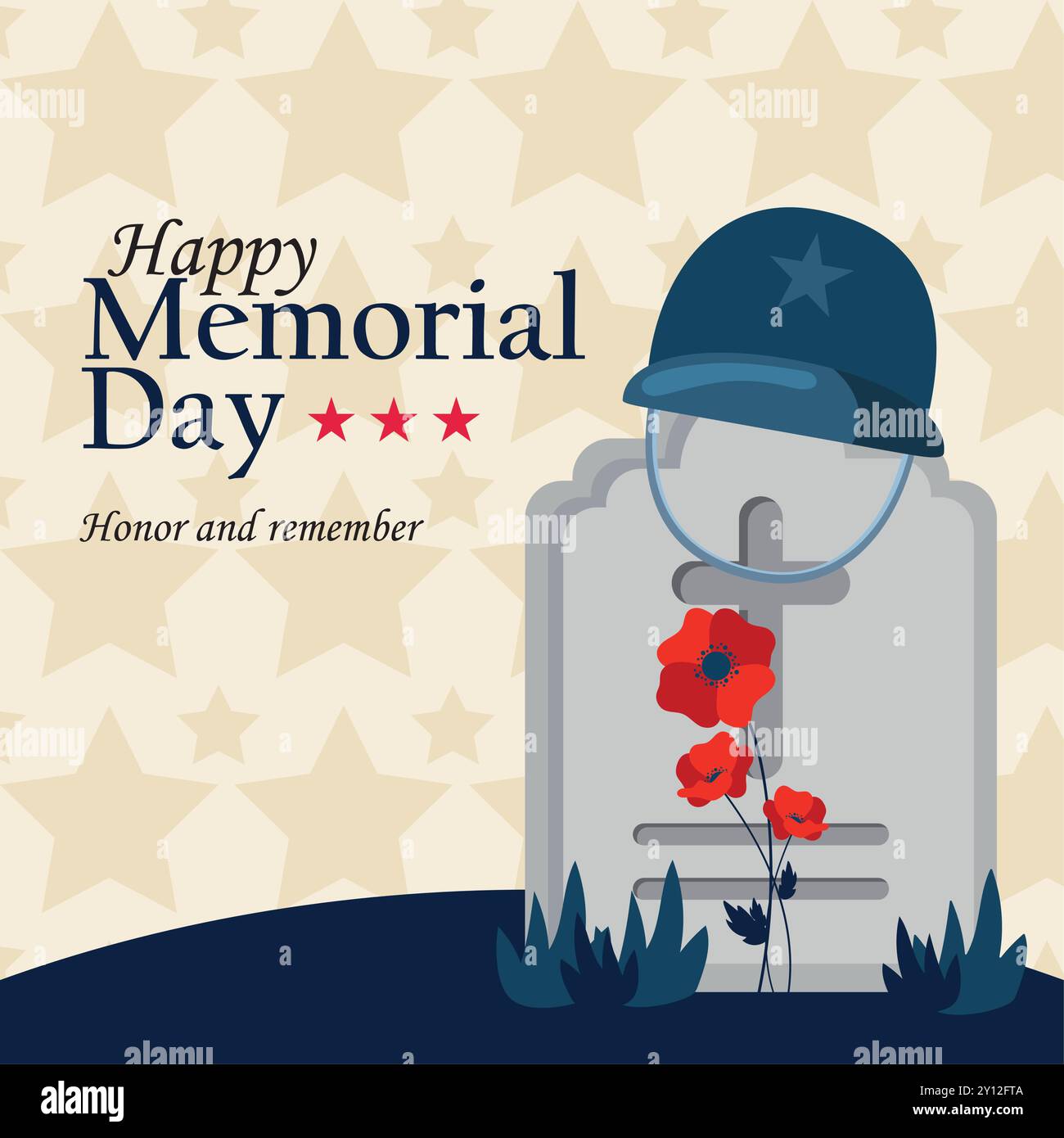 Memorial day military cemetery Stock Vector Images - Alamy