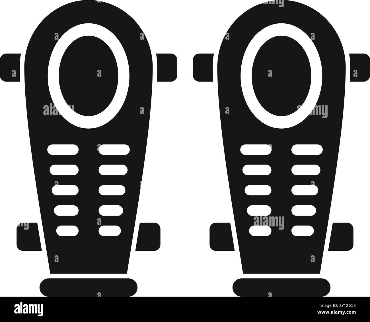 Simple vector icon of a pair of football shin guards protecting player ...