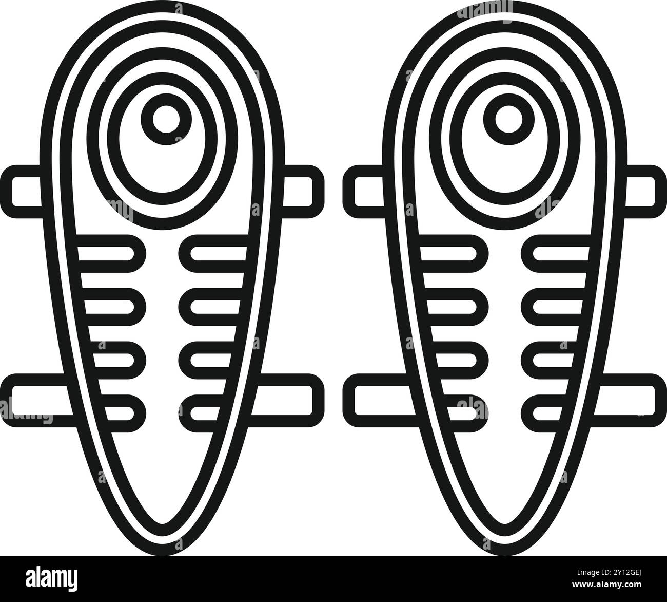 Line drawing of a pair of shoe insoles, designed to provide comfort and ...