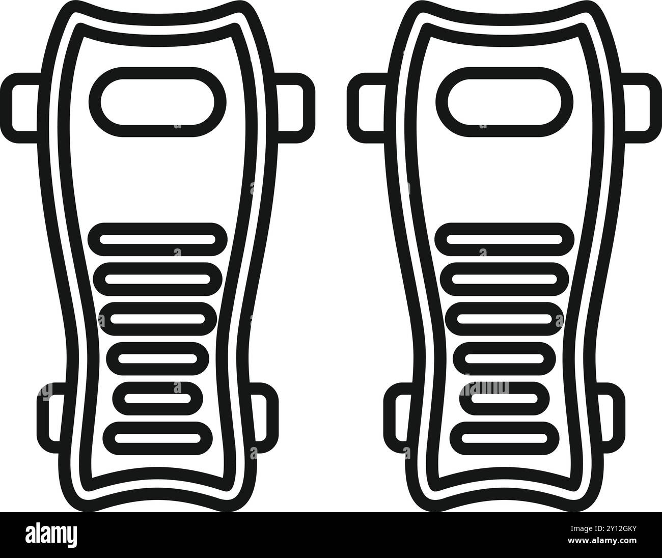 Simple vector illustration representing a pair of football shin pads ...