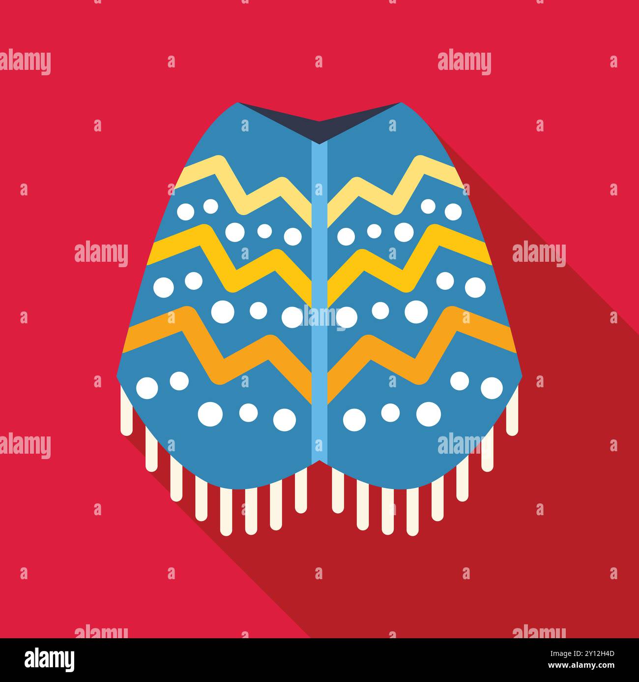 Blue mexican poncho with traditional pattern, cultural clothing from ...