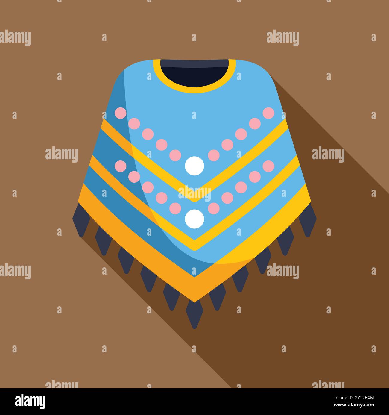 Traditional latin american poncho with colorful geometric pattern ...