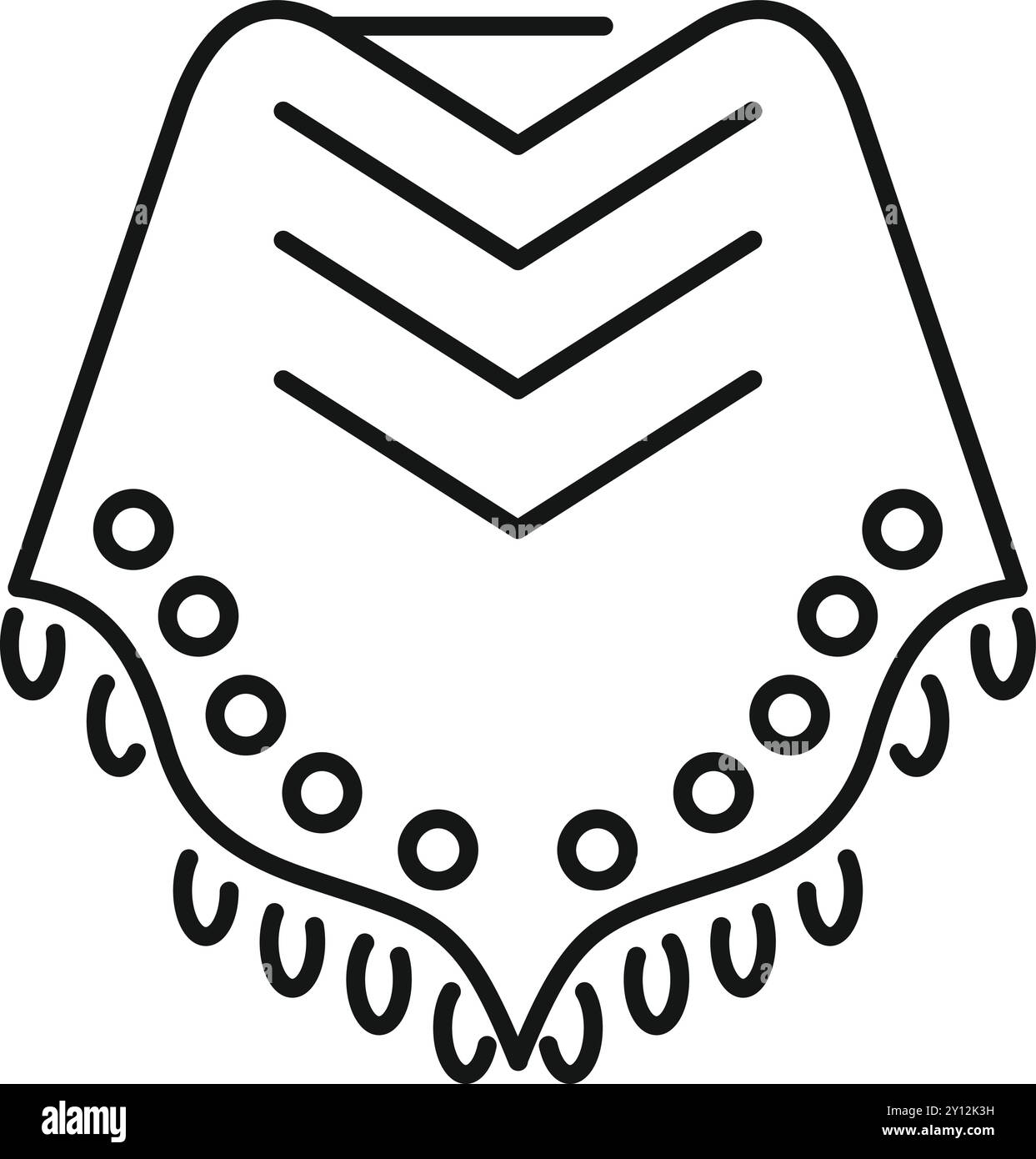 Simple vector of a mexican poncho with ornaments, isolated on a white ...