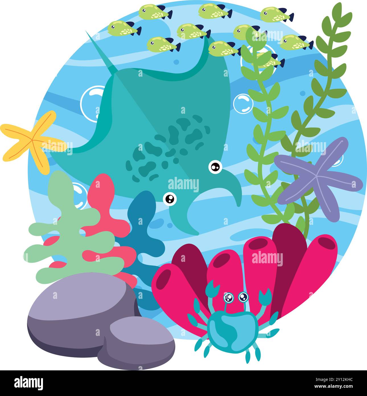 Stingray with seaweed Cut Out Stock Images & Pictures - Alamy