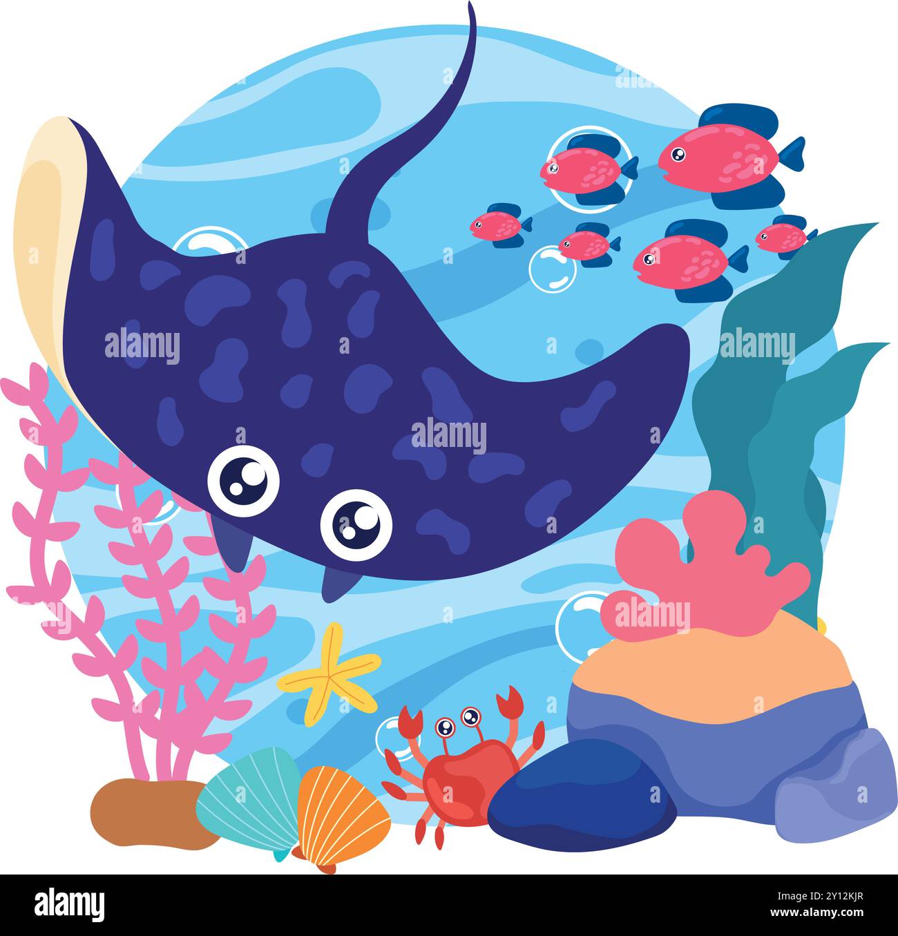 Stingray with seaweed Cut Out Stock Images & Pictures - Alamy