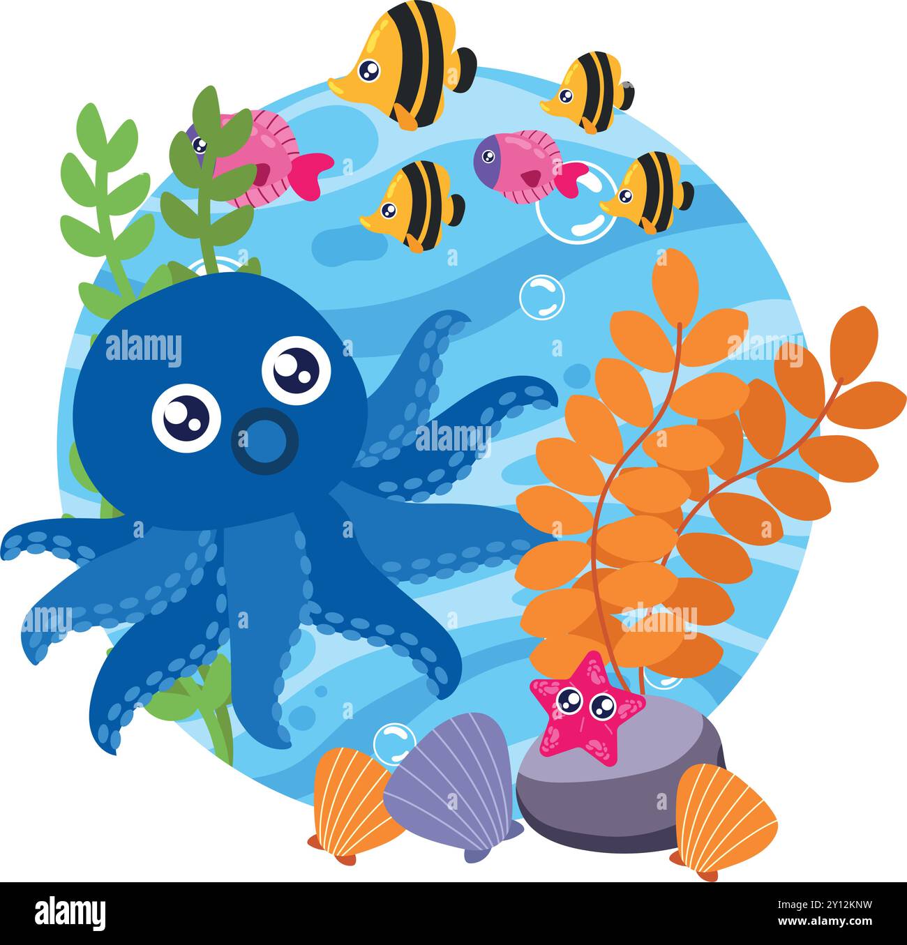 Octopus underwater scenery illustration hi-res stock photography and ...