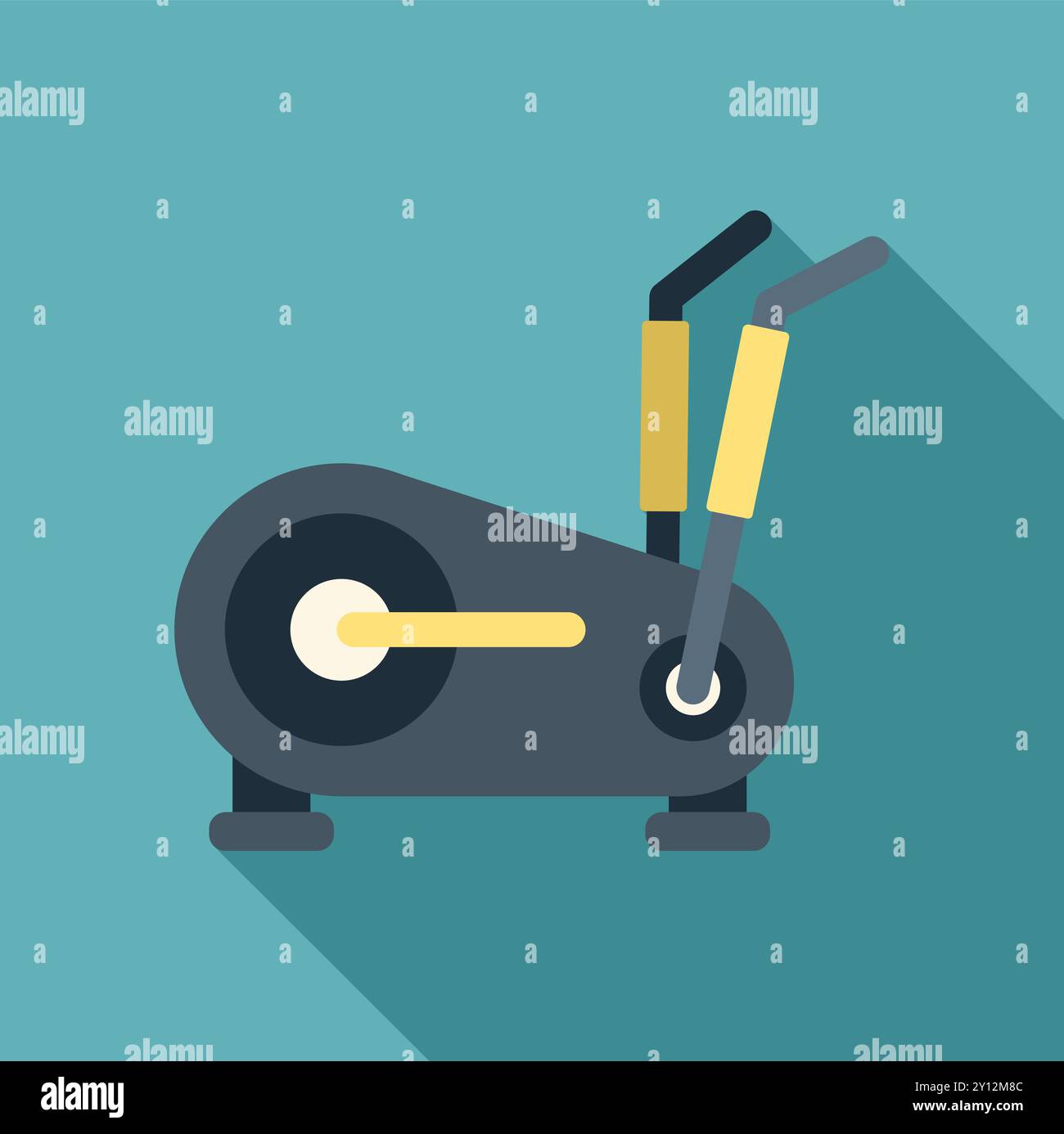 Illustration featuring an elliptical trainer, a stationary exercise ...