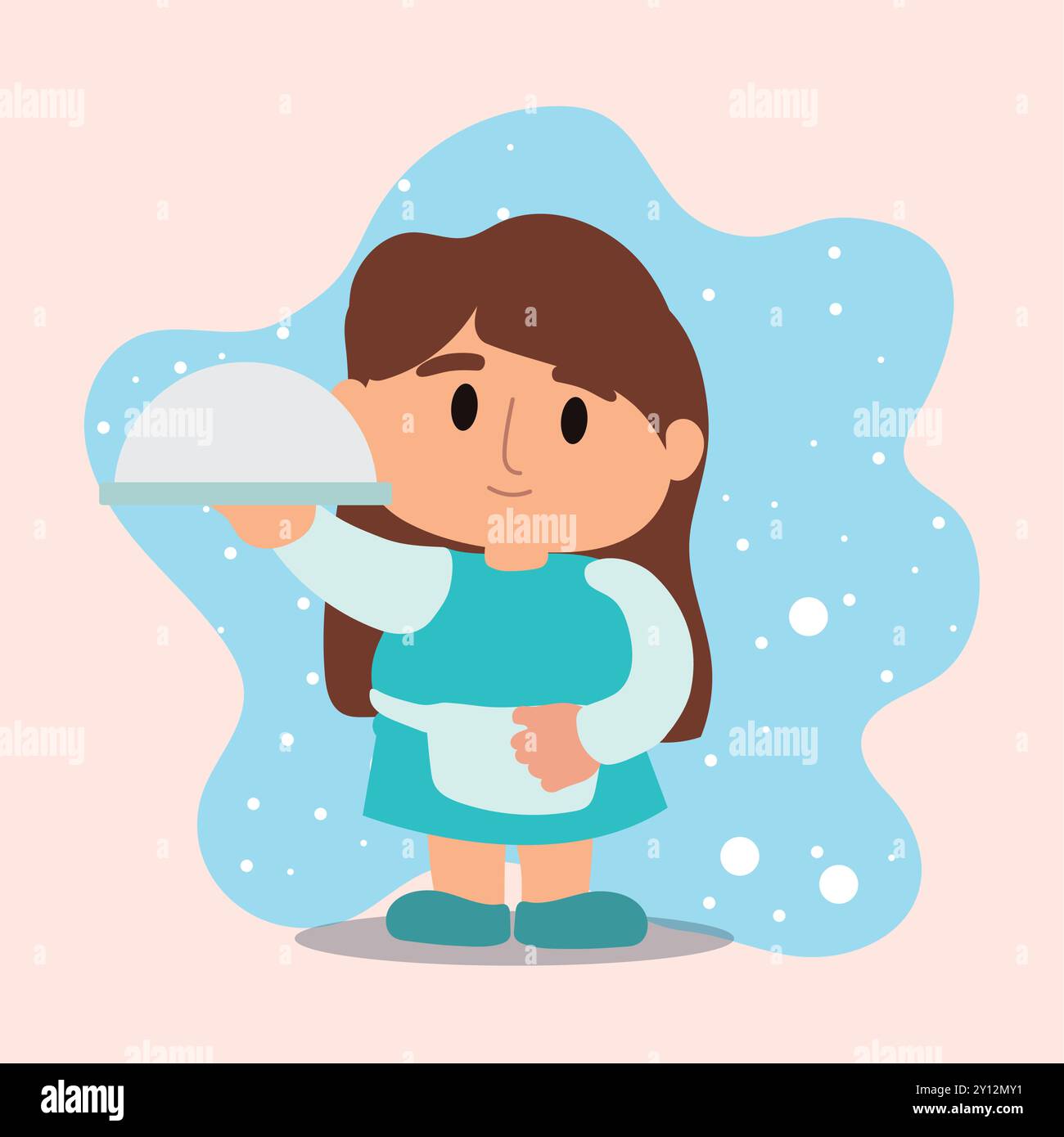 Smiling cute girl holding Stock Vector Images - Alamy