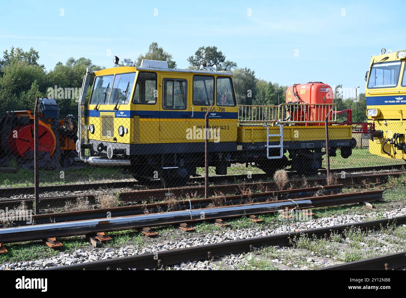 Polish railway lorry parked in a siding Stock Photo - Alamy