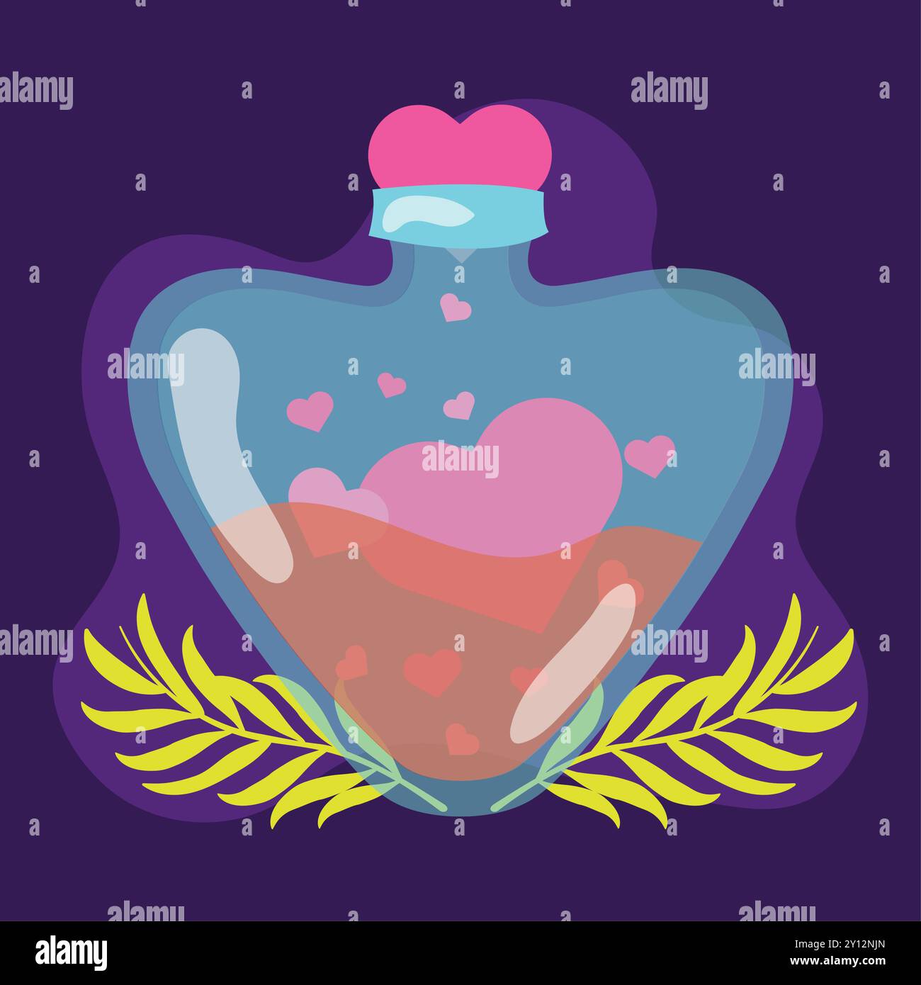 Love potion bottle with hearts on dark background Vector Stock Vector ...