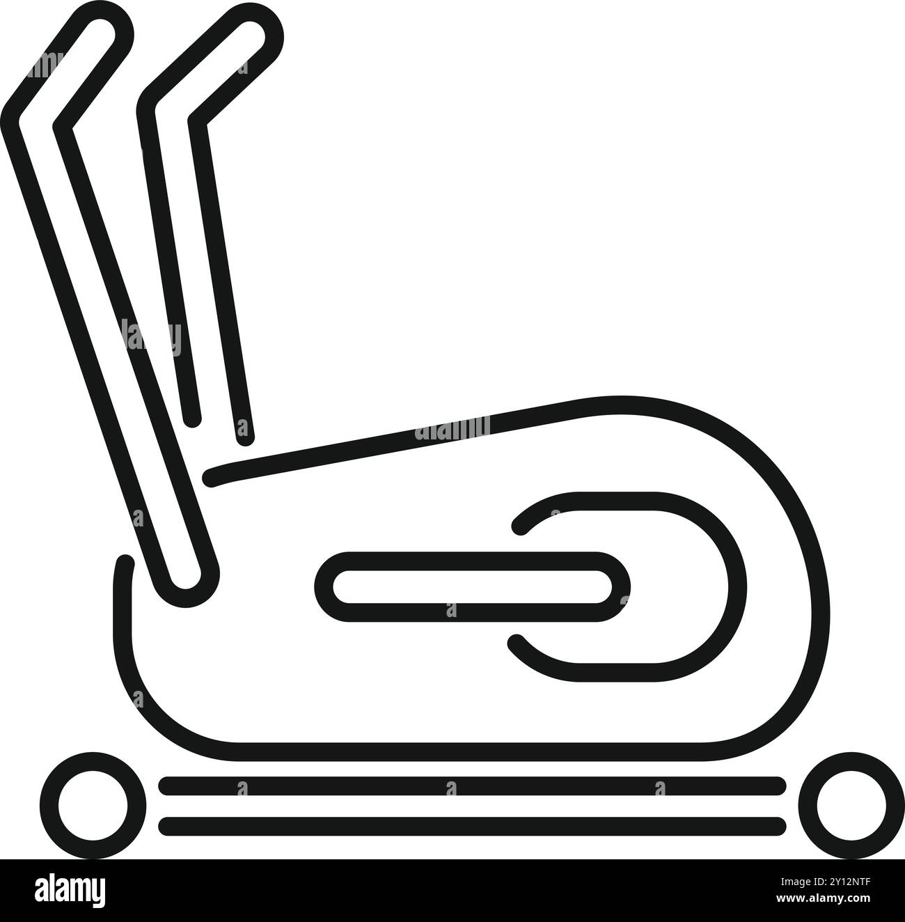 Simple elliptical trainer icon with a black outline, representing fitness equipment for a cardio ...
