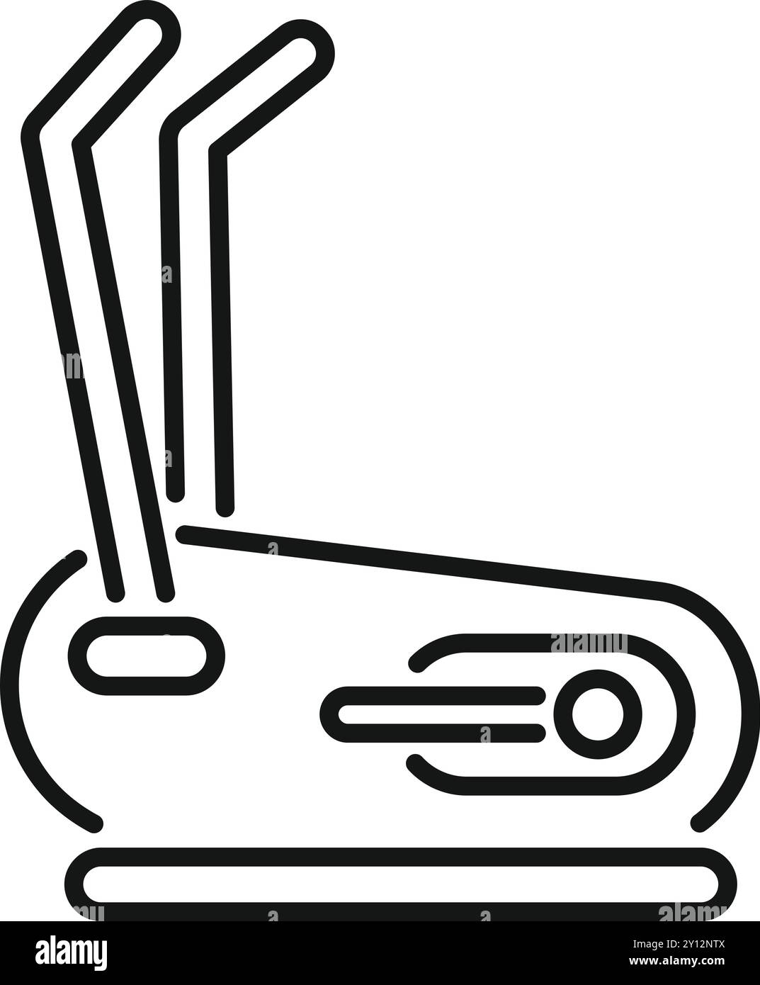 Line drawing of an elliptical trainer machine for home gym equipment ...