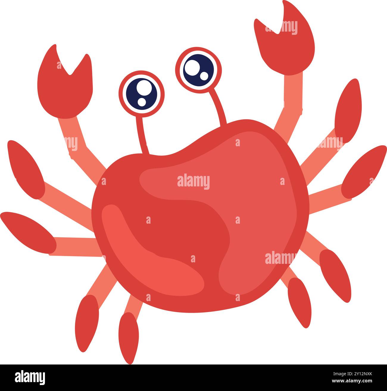 Red crab with big eyes in cute cartoon style Vector Stock Vector Image ...