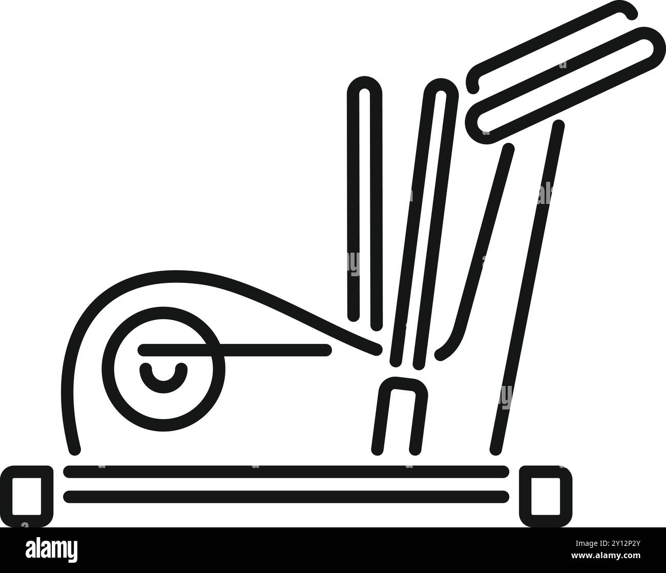 This icon of an elliptical trainer machine is perfect for representing ...