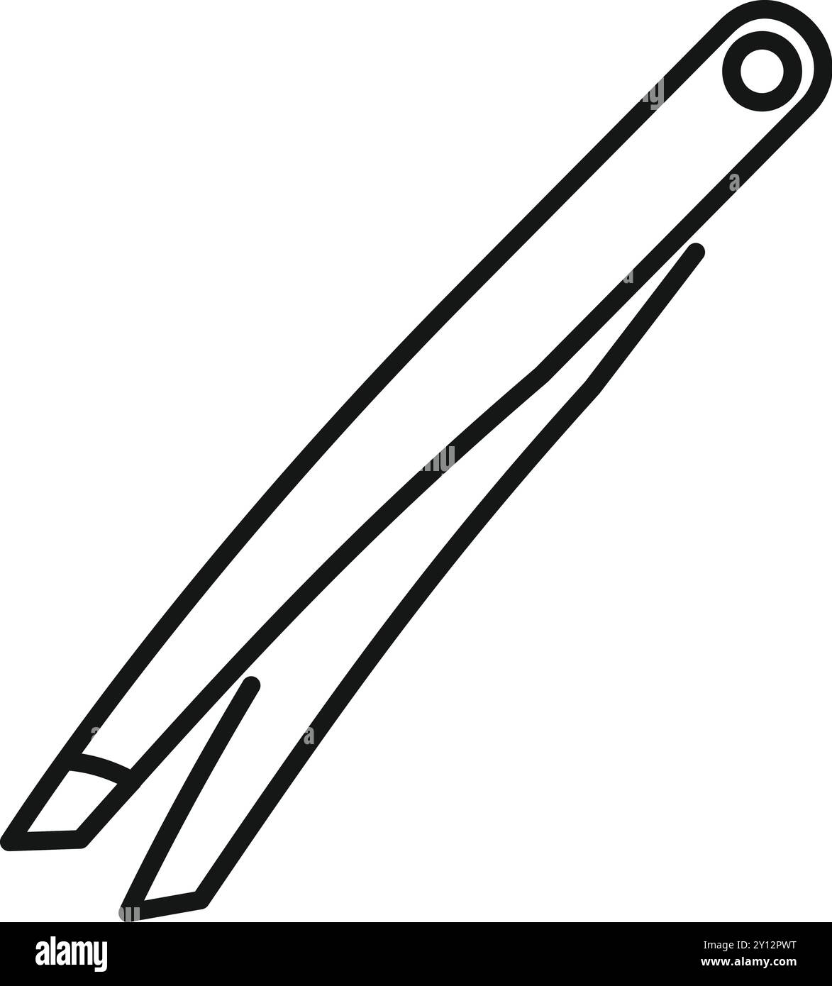 Simple line drawing of tweezers, ideal for representing beauty ...