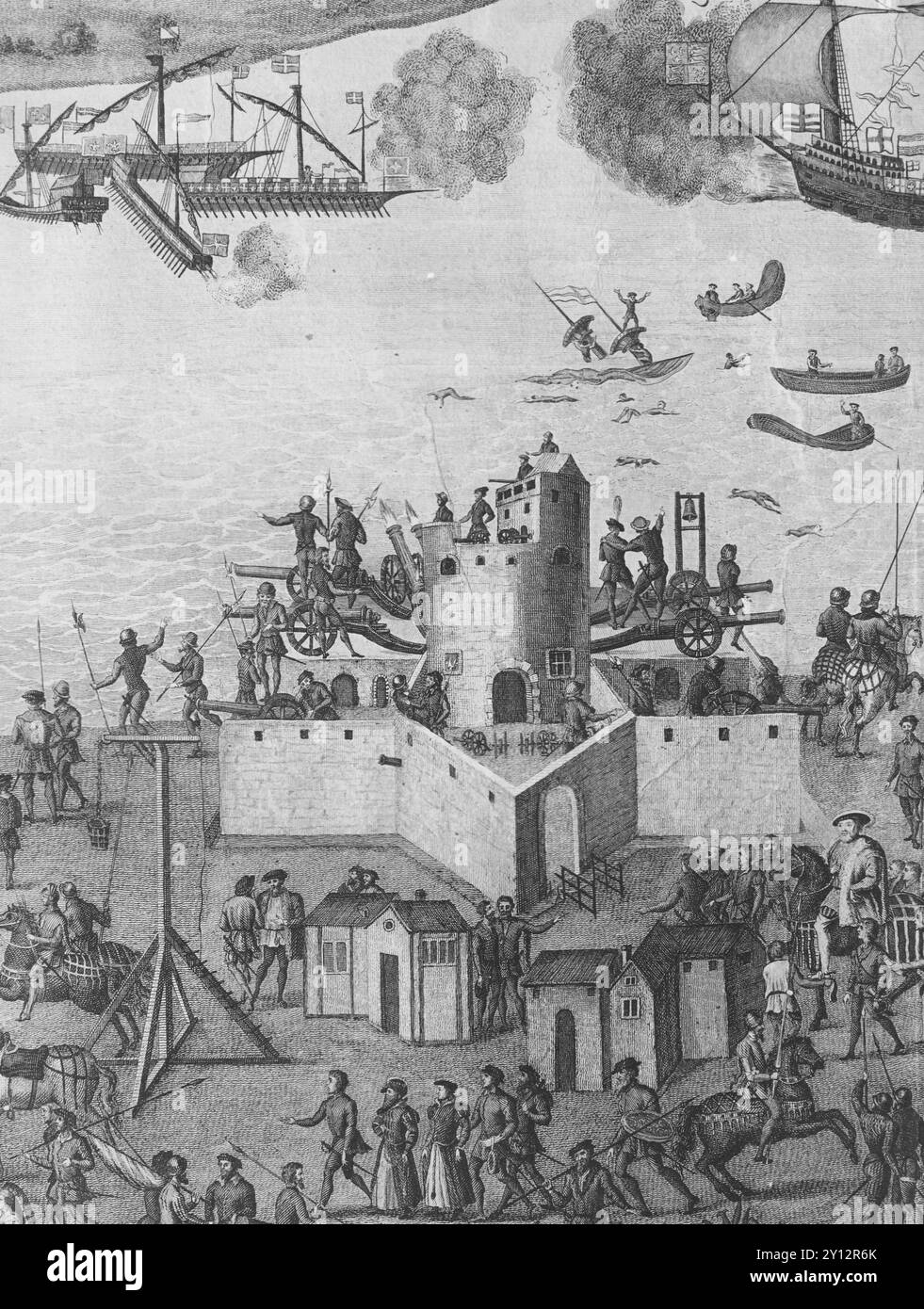 SOUTHSEA CASTLE IN TUDOR TIMES WHERE THE TUDOR WARSHIP MARY ROSE SANK ...