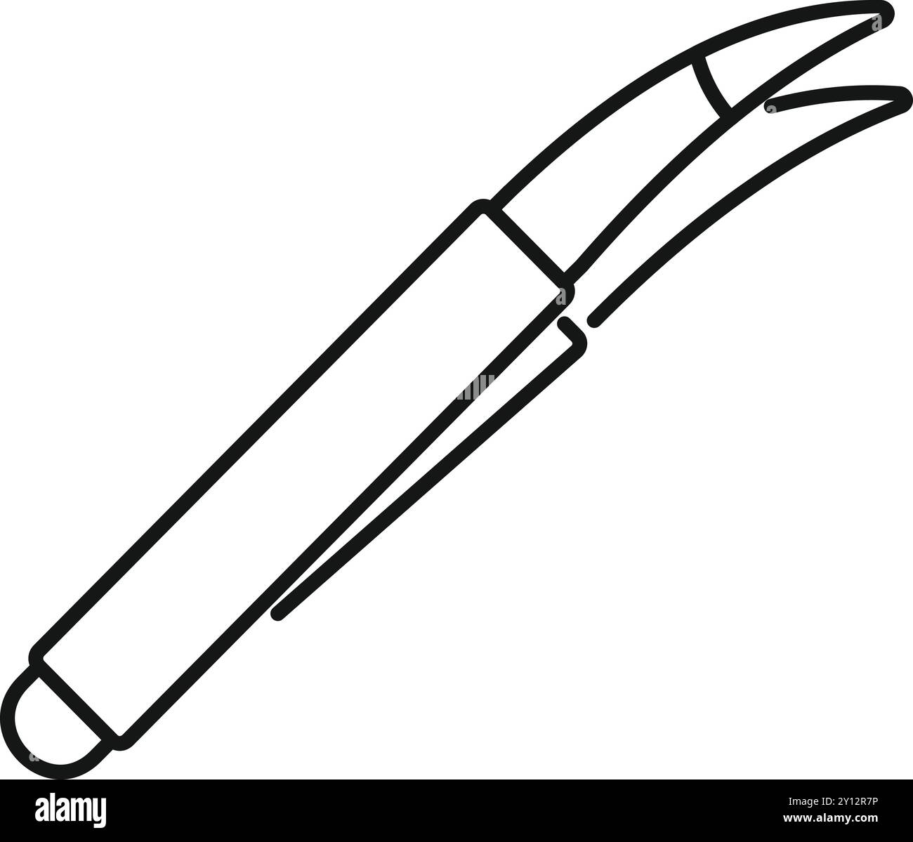 Simple black and white line drawing of cuticle nippers for nail care ...