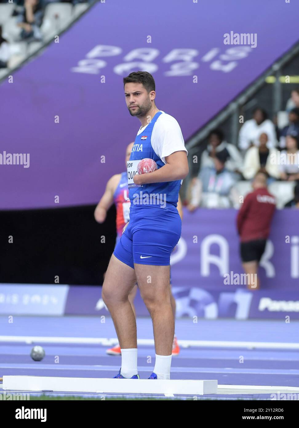 Luka Bakovic of Croatia competing in the men’s F46 shot put final at ...
