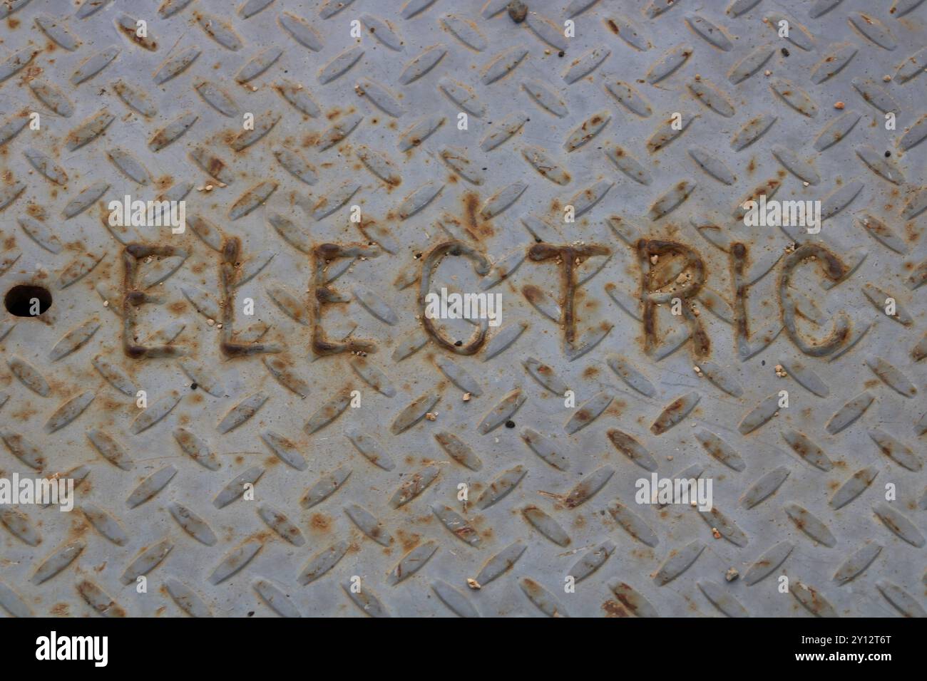electric metal plate covering on ground Stock Photo - Alamy
