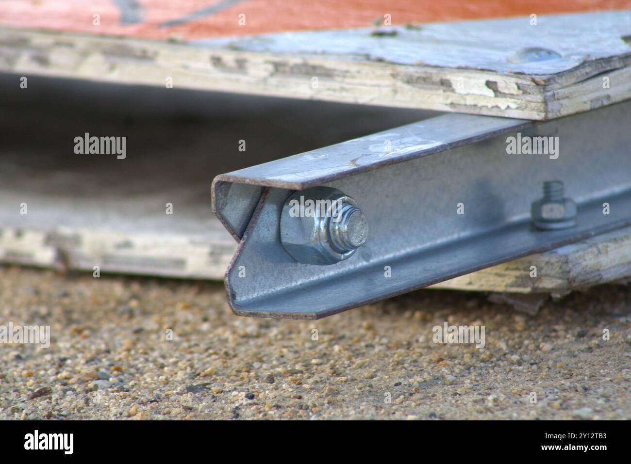 orange and white caution sign closed laying on pathway Stock Photo - Alamy