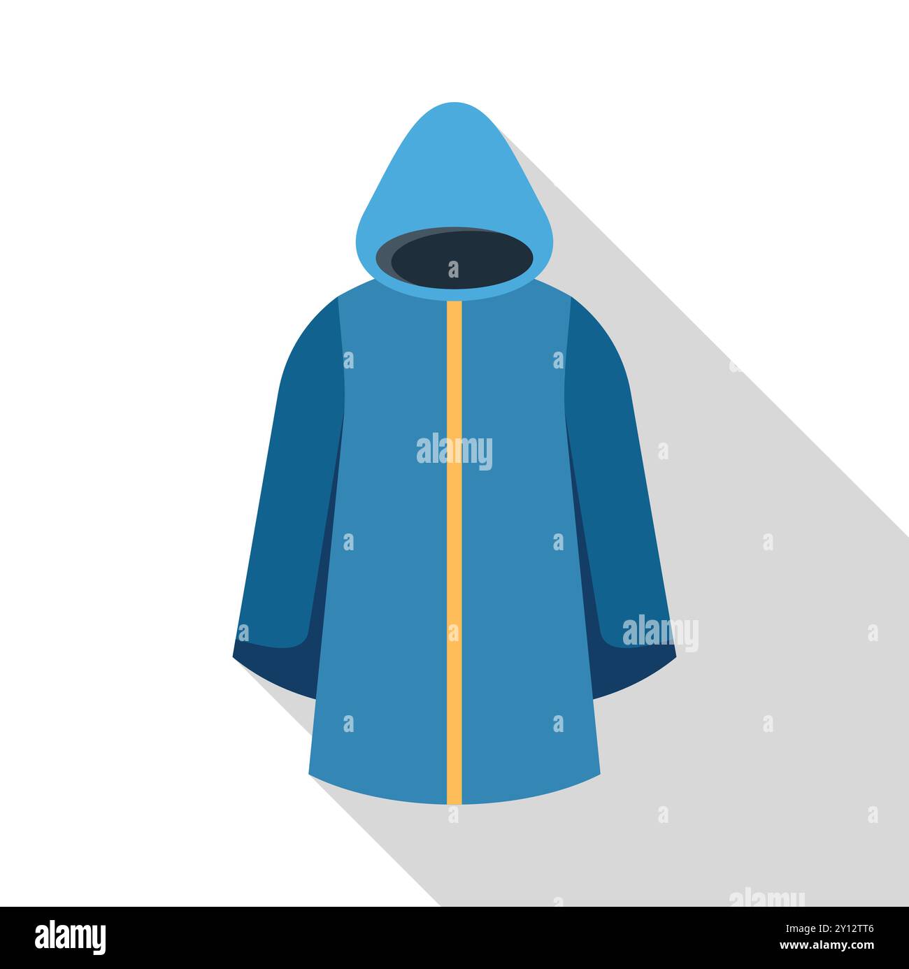 Blue raincoat protecting from bad weather, isolated on white background ...