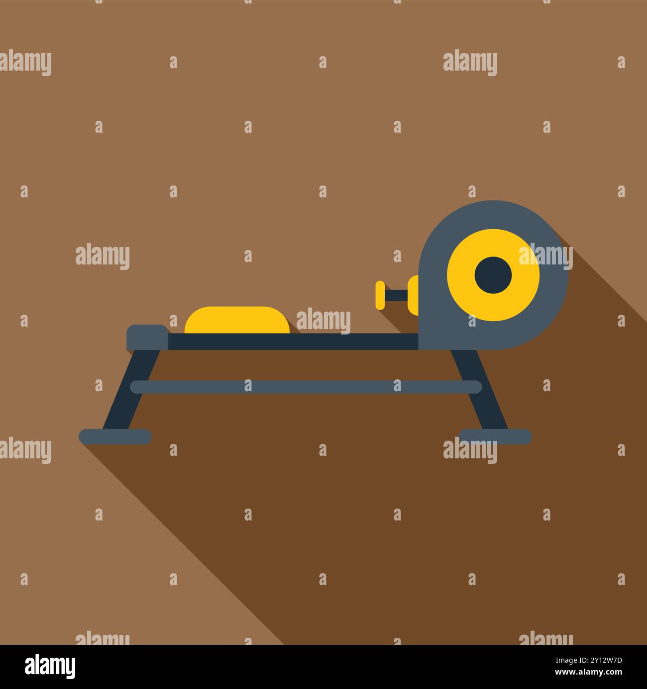 Stationary rowing machine with sliding seat for indoor training showing ...