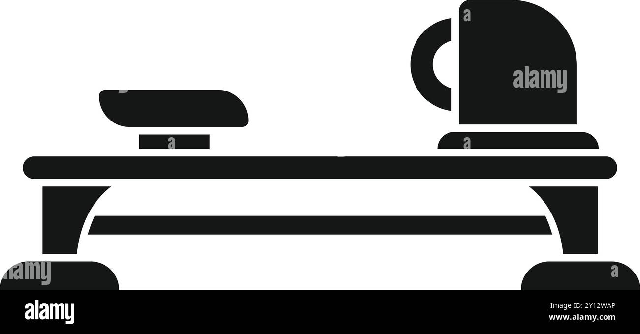 This simple and bold icon represents a wood lathe machine, perfect for ...