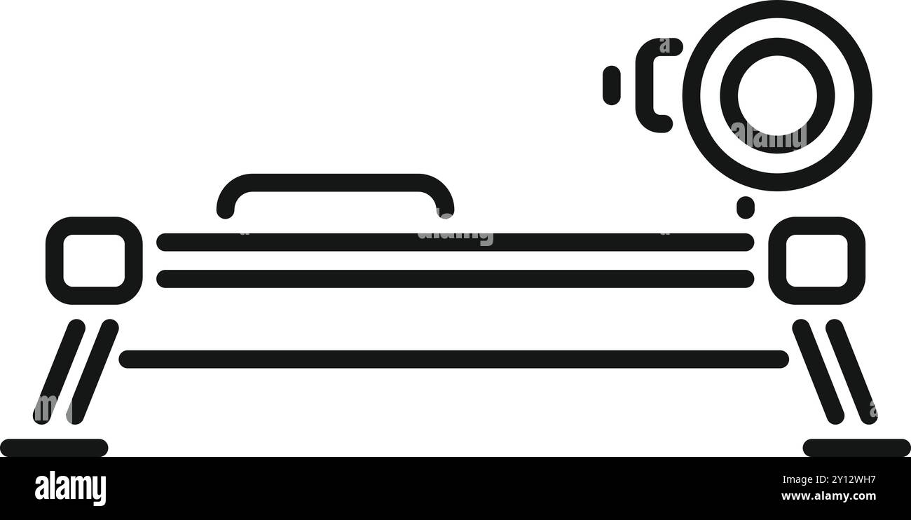 Simple vector icon depicting a smith machine, perfect for representing ...