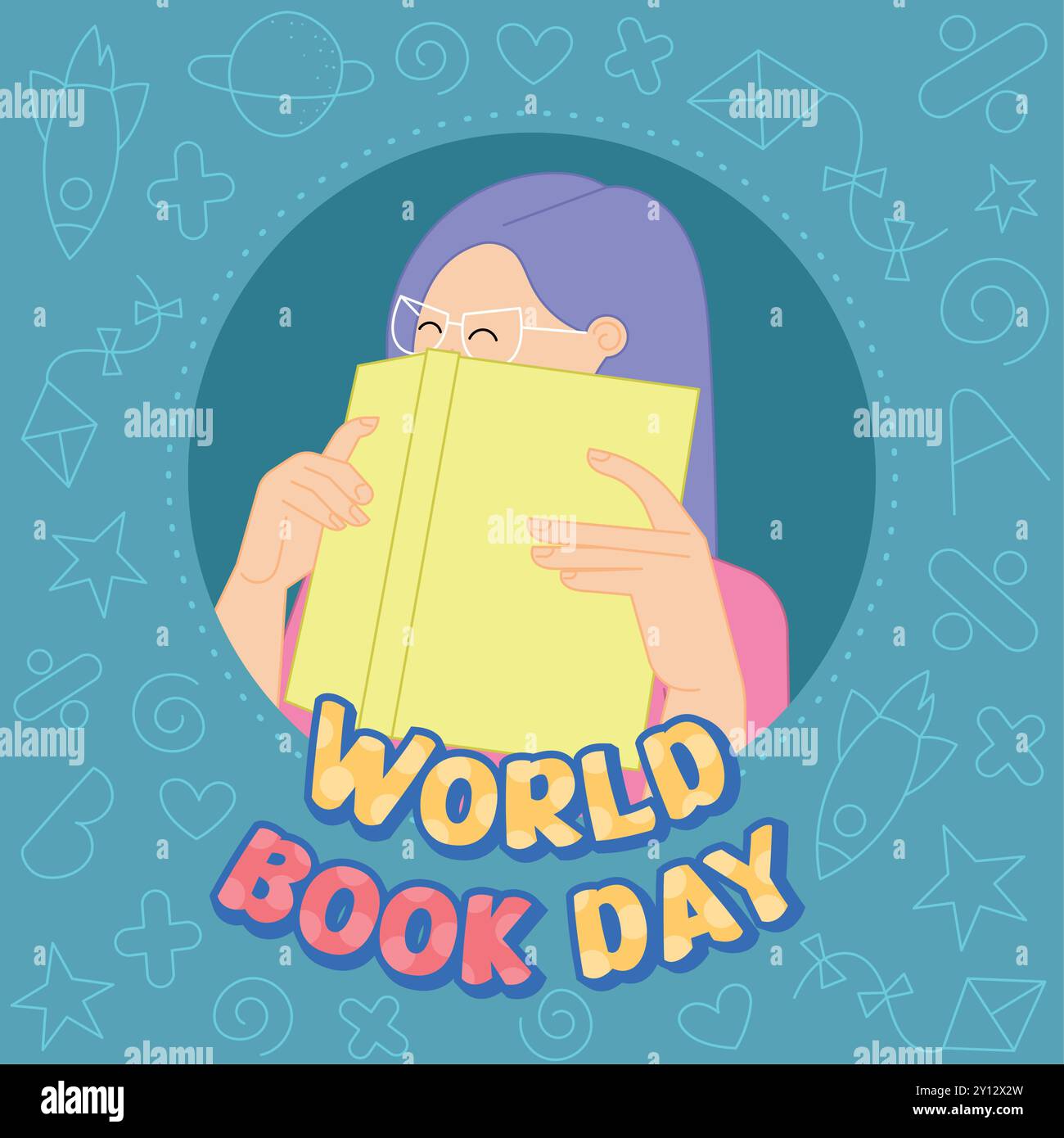 World book day poster Woman reading Vector Stock Vector Image & Art - Alamy