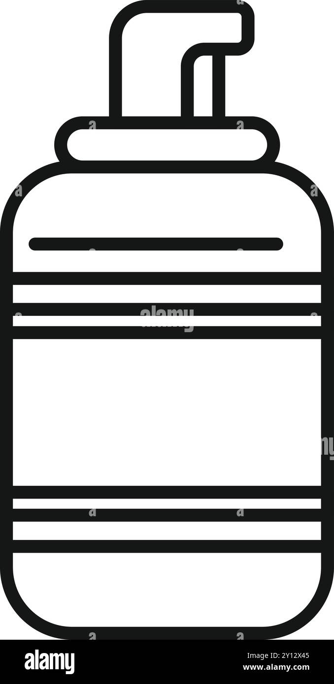 Simple line drawing of a dispenser bottle ideal for storing and ...