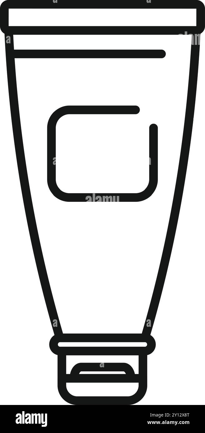 Simple line drawing of a tube, often used for cosmetics or lotions ...