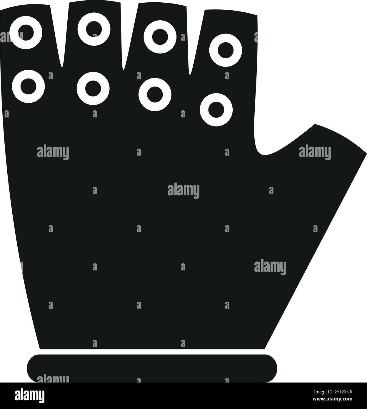 Black fingerless glove with metal rivets icon in simple style isolated on white background Stock ...