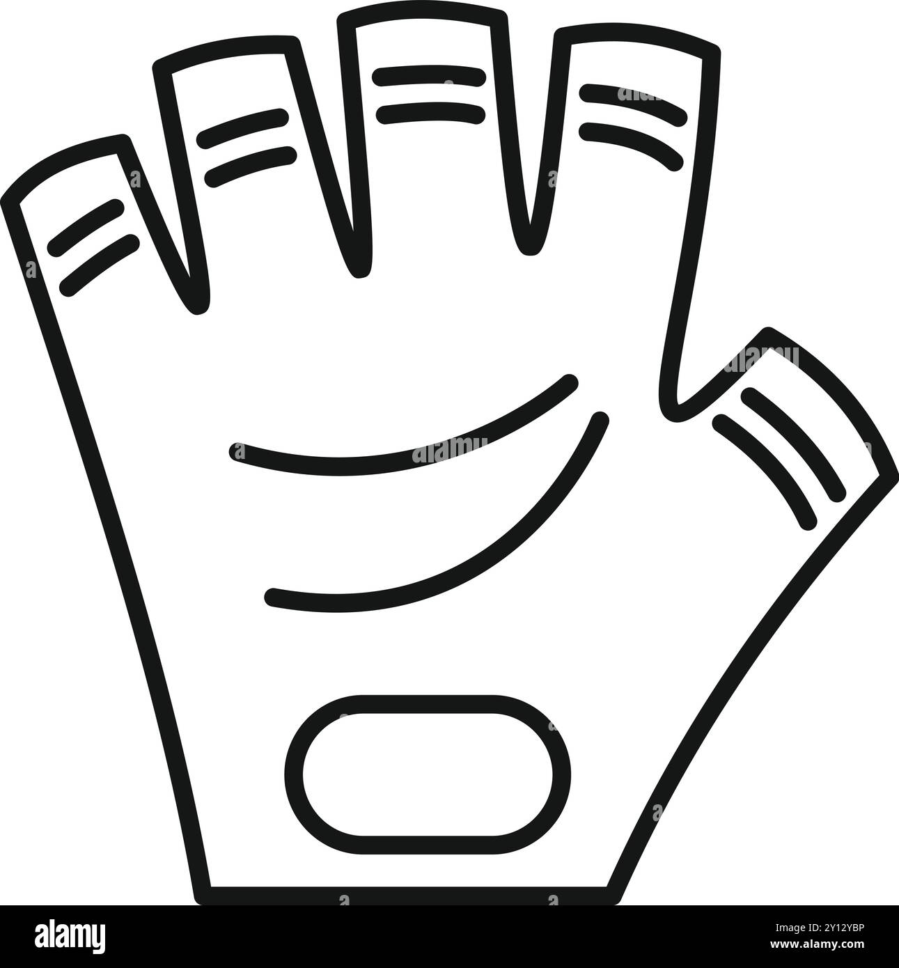 Fitness gloves with open fingers showing protecting palms icon outline ...