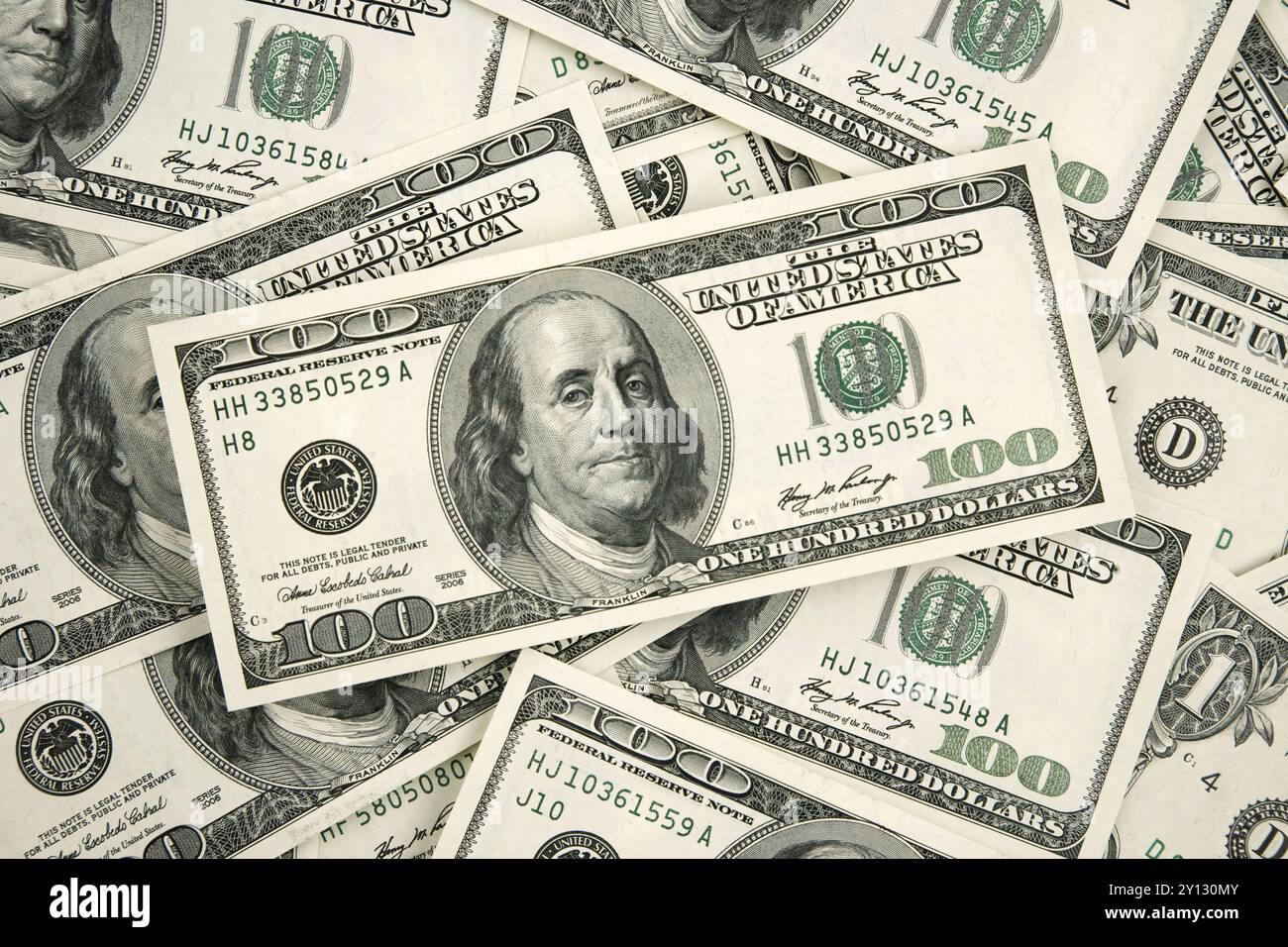 Dollar notes, 100 dollar notes, USD, US dollars, banknotes, studio ...