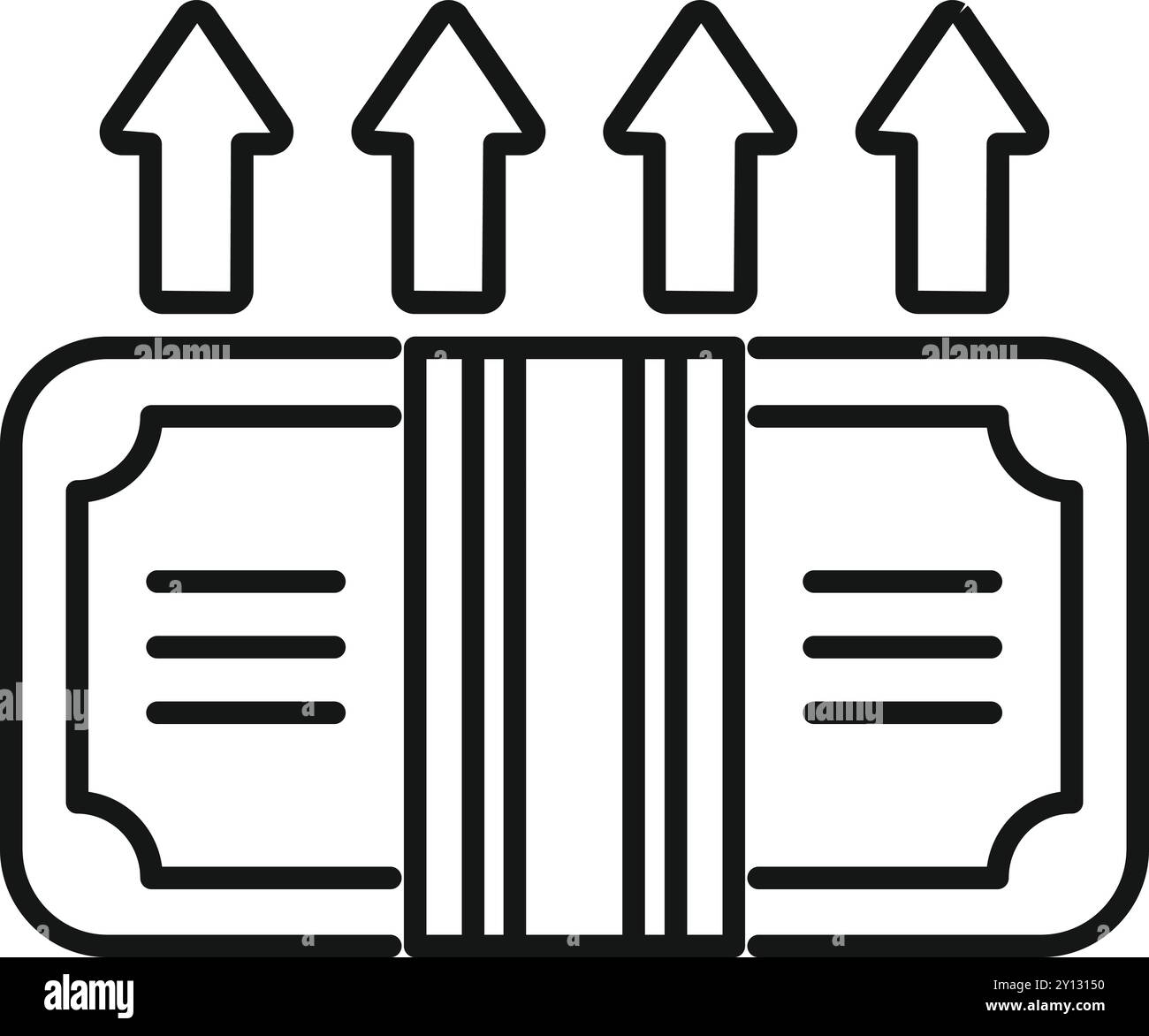 Line art vector icon of inflation concept with arrows showing price ...