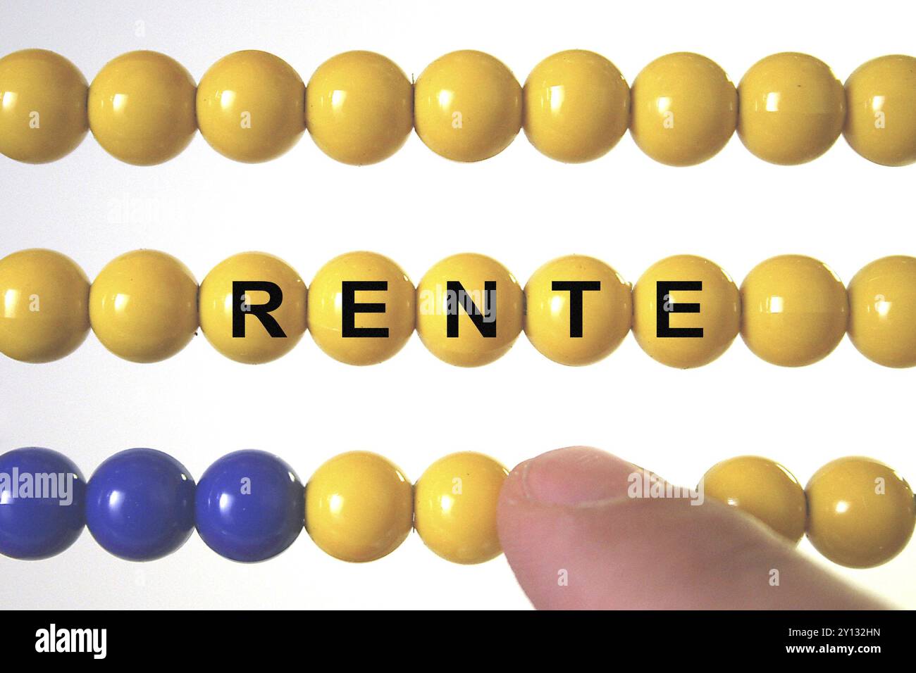 Abacus with the lettering: Pension, Studio Stock Photo - Alamy