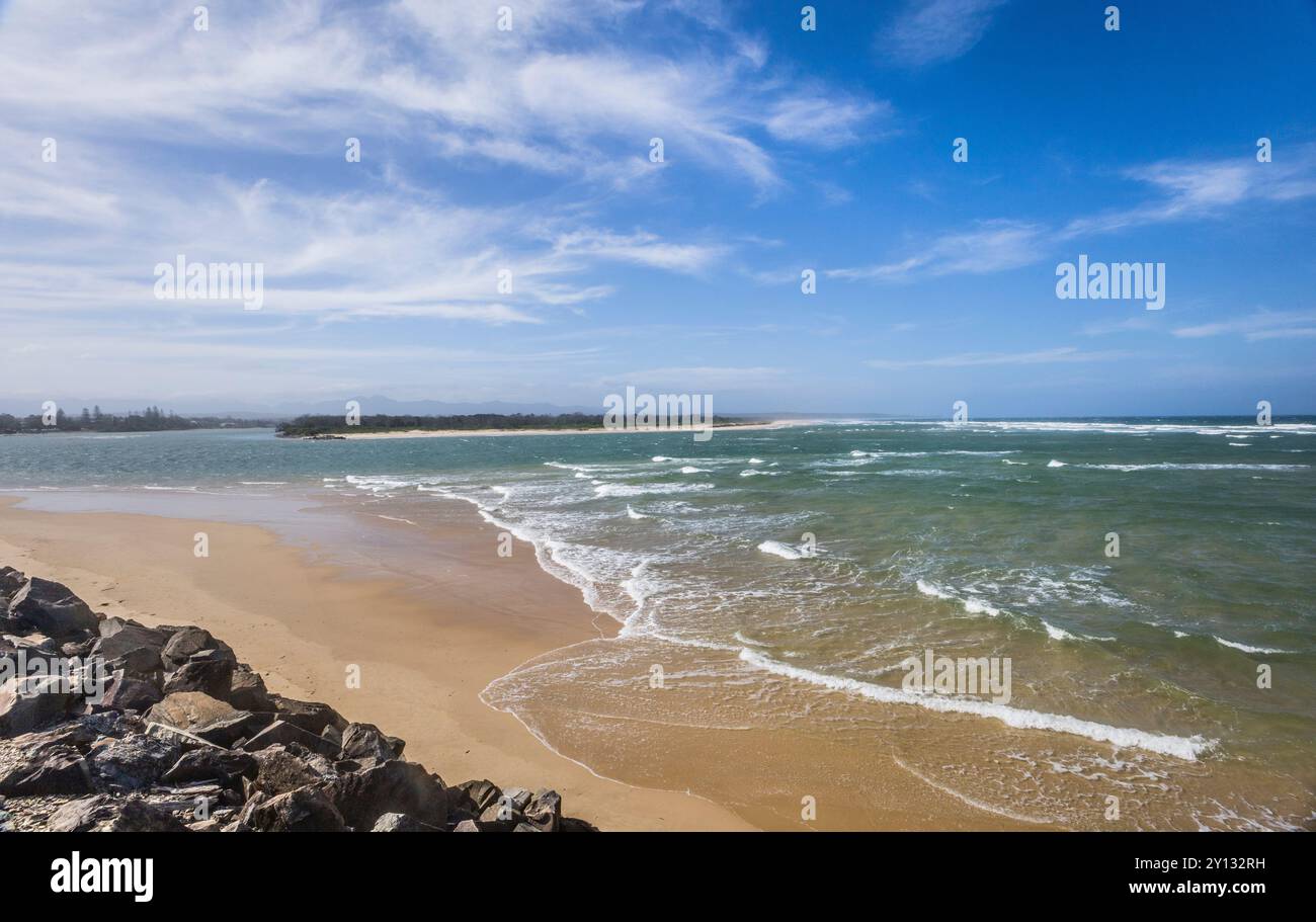 barrier estuary of the South Arm Bellingen River at Urunga, Mid North ...