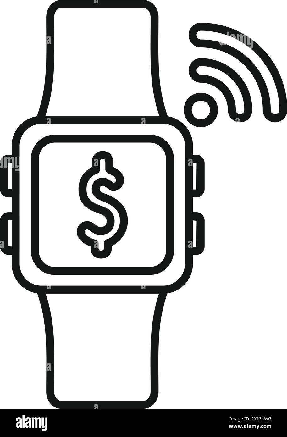 Smart watch is sending data for making contactless nfc payment Stock ...