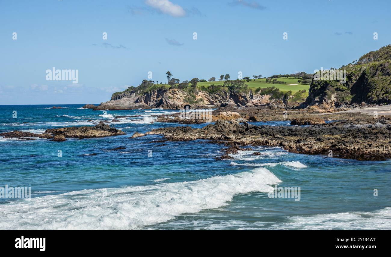 volcanic rock at the coastal cliff south of the Narooma bar, Narooma on ...