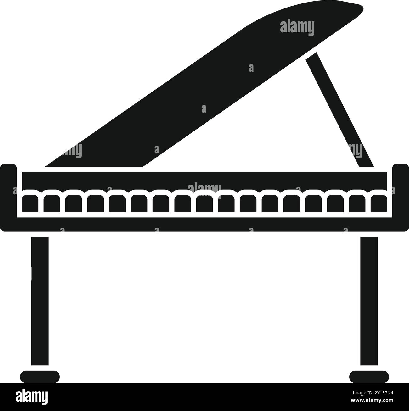 Black silhouette of a grand piano representing a musical instrument ...