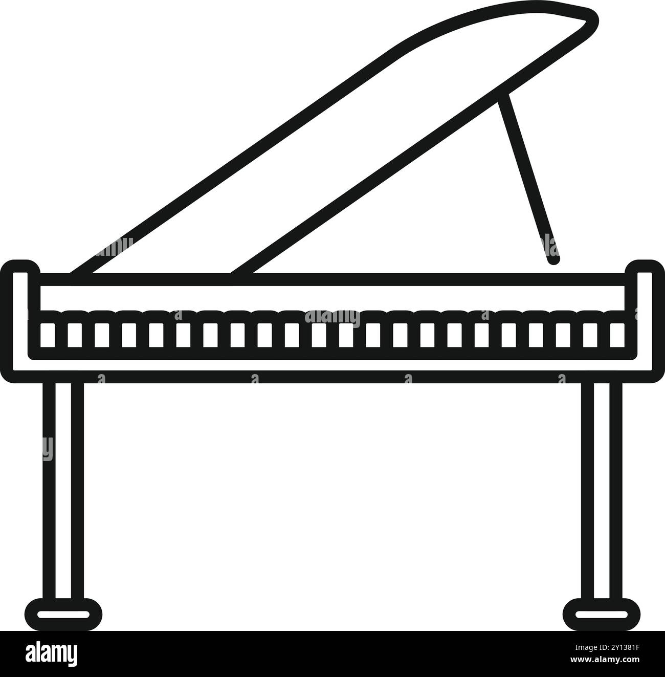 Simple grand piano icon representing a classical music instrument for ...
