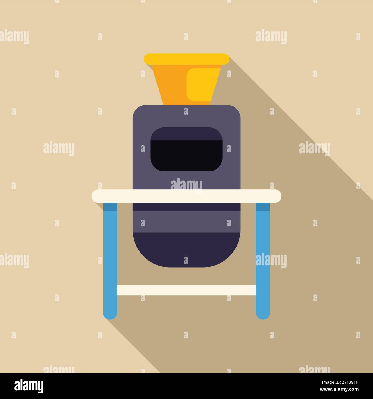 Modern water cooler with paper cup dispenser standing on a table ...